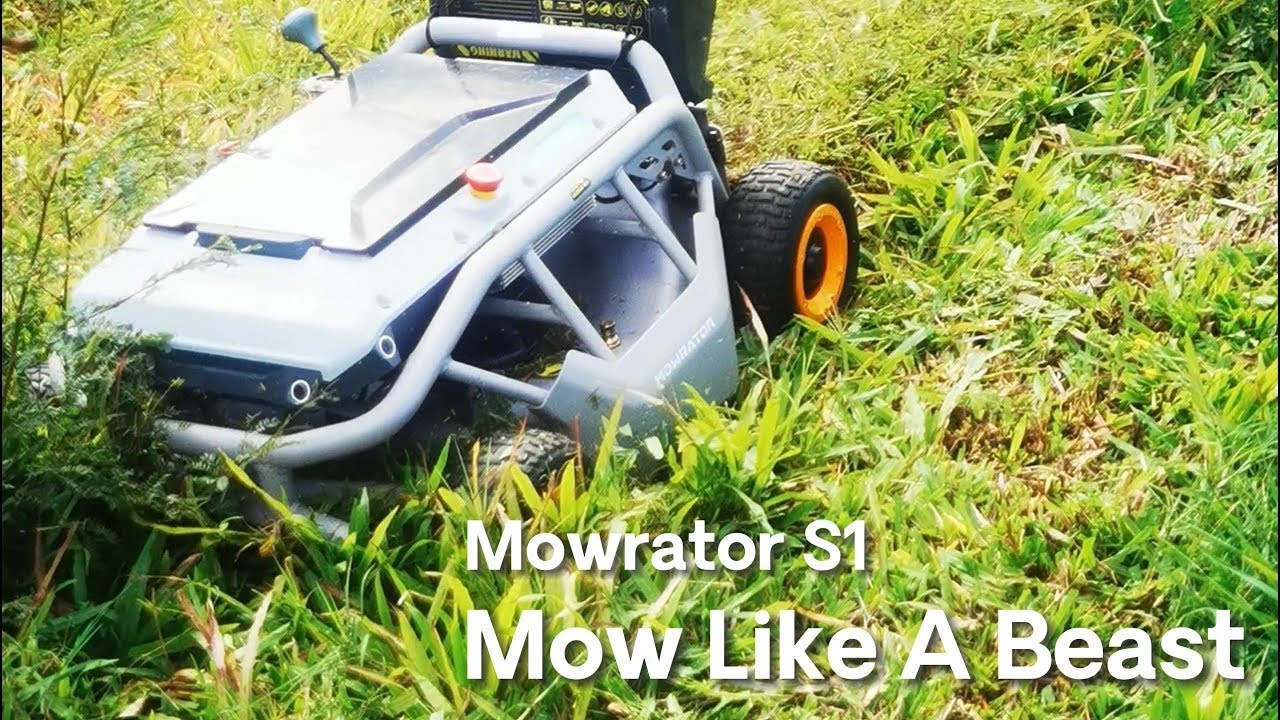 Mowrator S1 Remote Control Slope Vacuum Lawn Mower - YouTube