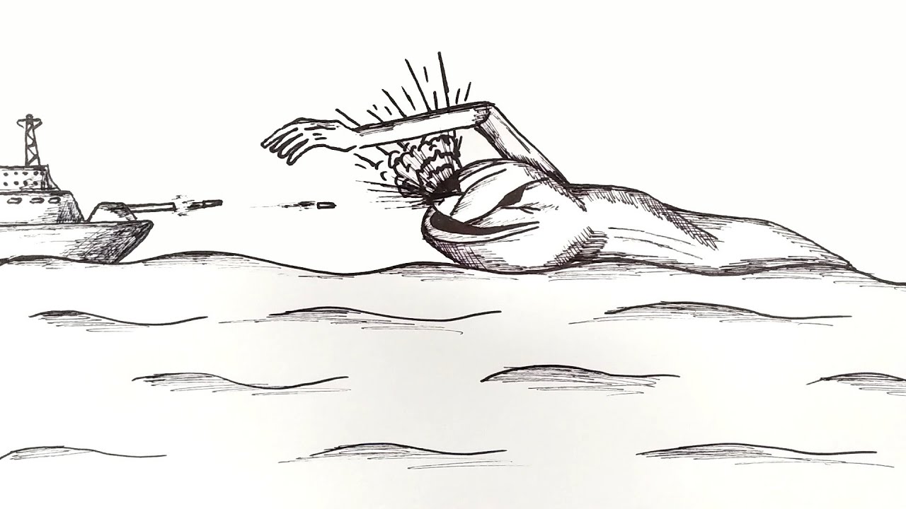 Sea Monster Ningen vs Warship, Drawing Step by Step - YouTube