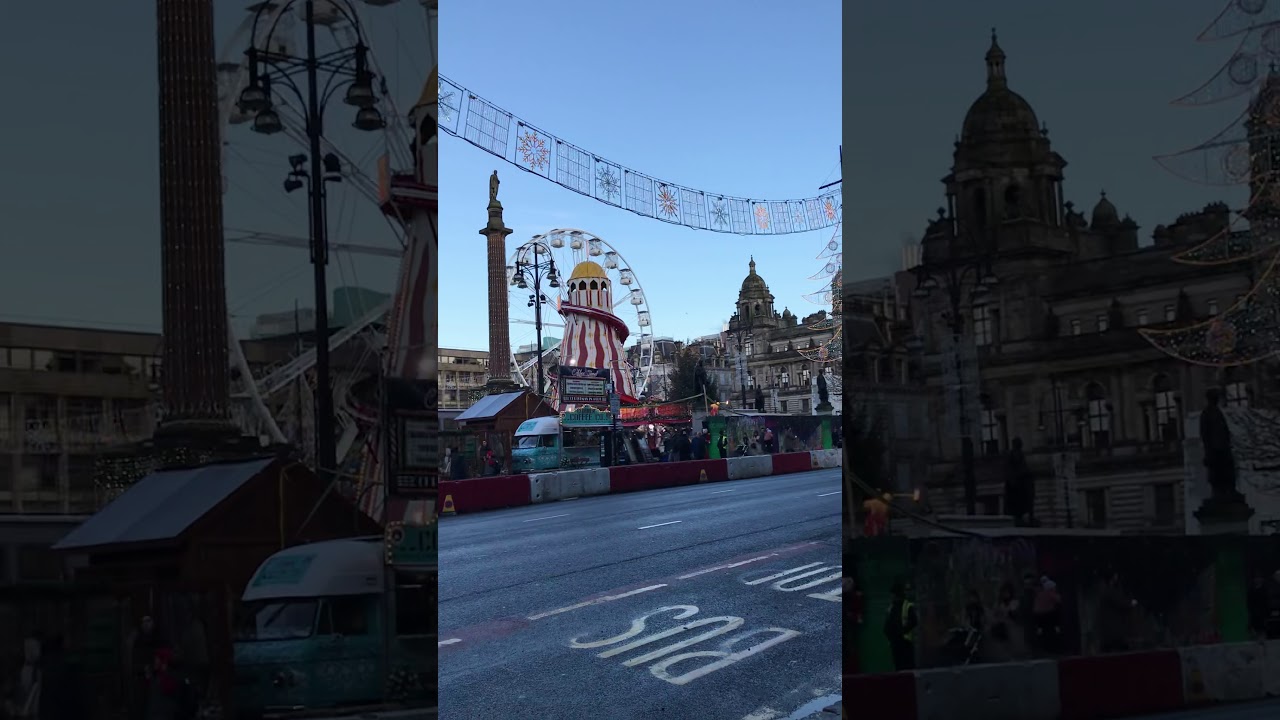 Fun fair George Square Glasgow UK - YouTube