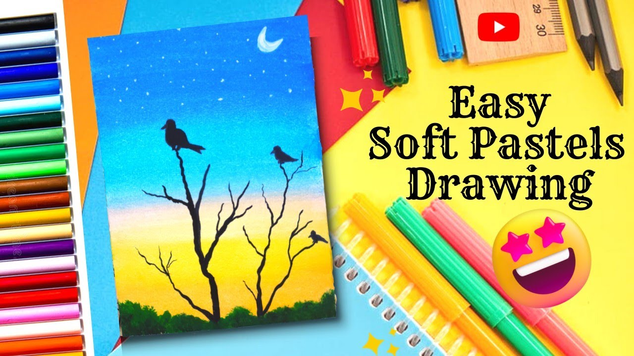 Easy Soft Pastels Drawing for beginners |Soft Pastel Drawing💖|# ...
