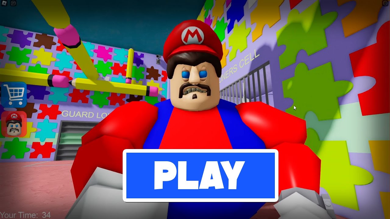 MARIO BARRY! (SCARY OBBY) Roblox Gameplay Walkthrough EASY Mode #roblox ...