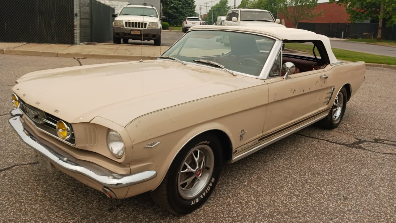 1966 MUSTANG GT CONVERTIBLE 289 V8 4 SPEED SAHARA BEIGE MOSTLY ORIGINAL ...