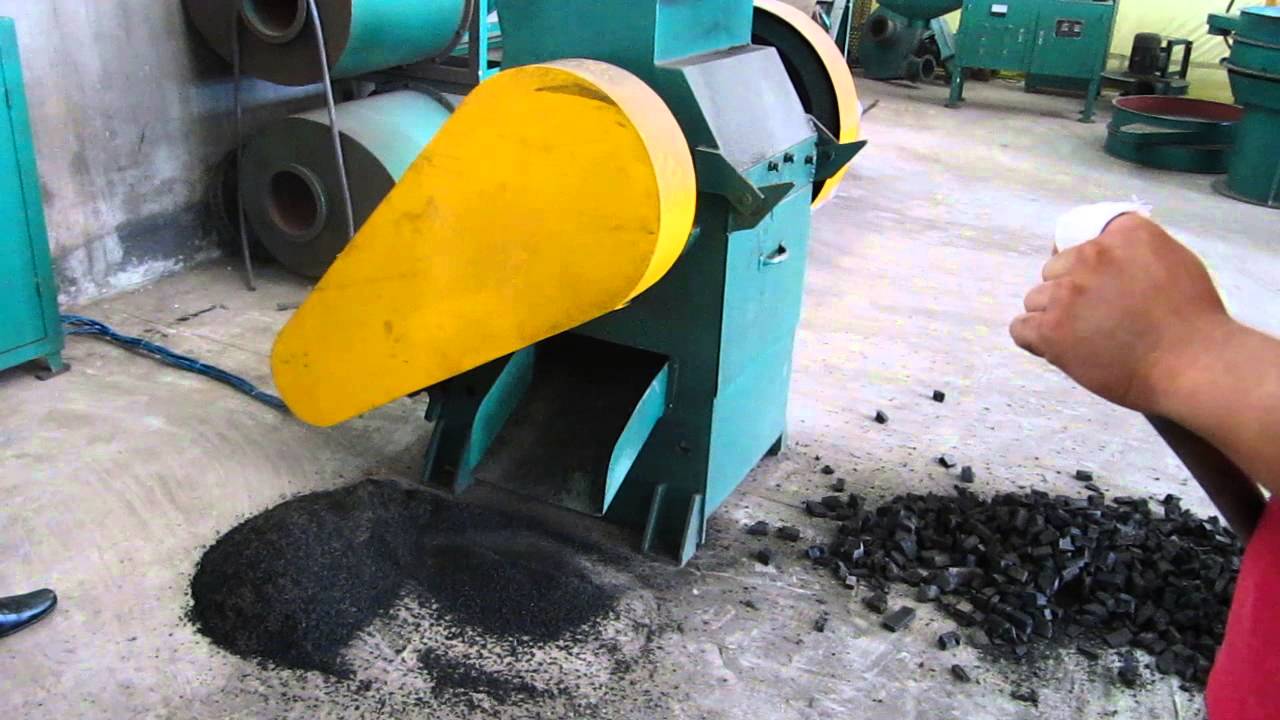 rubber block granulator - YouTube