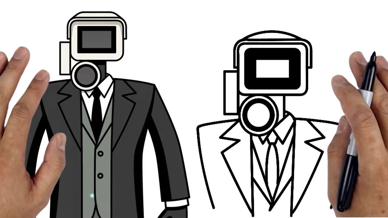 HOW TO DRAW CAMERAMAN SKIBIDI TOILET DRAWING IDEAS SIMPLE - YouTube