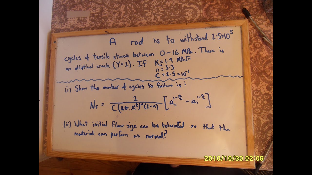 Crack Analysis - Deriving crack propagation formula and finding initial ...