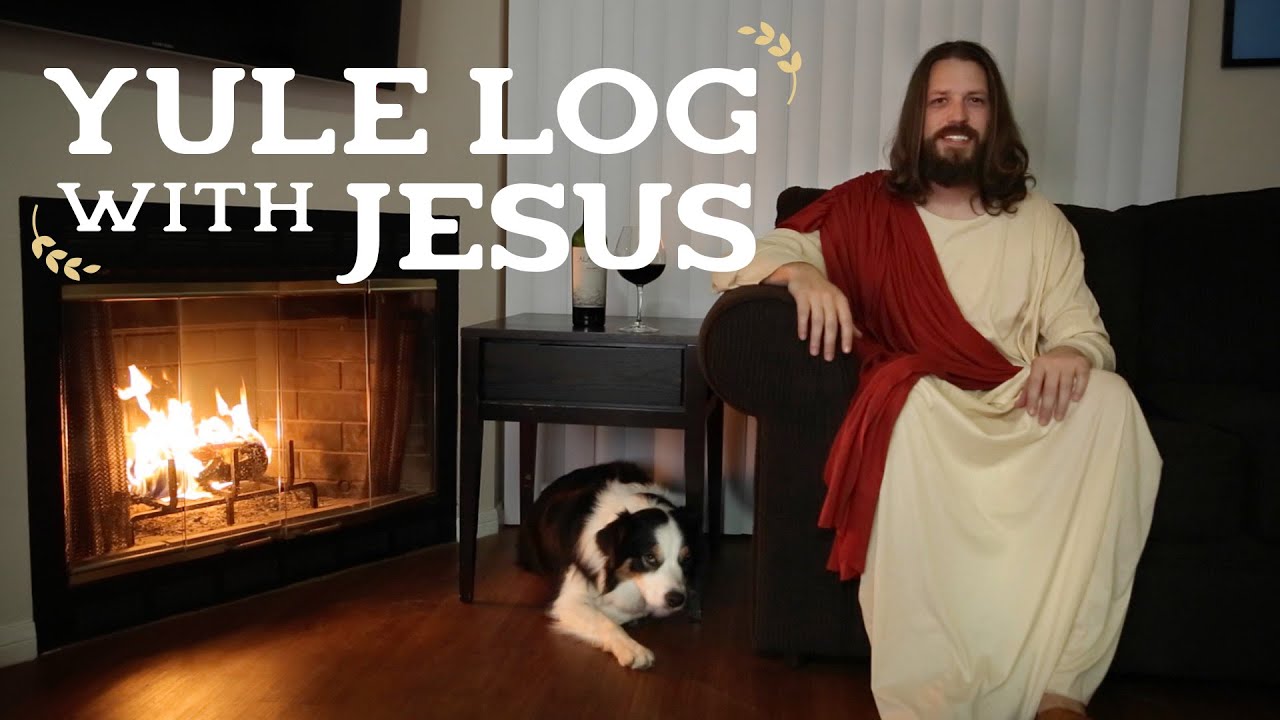 Jesus with Yule Log - YouTube