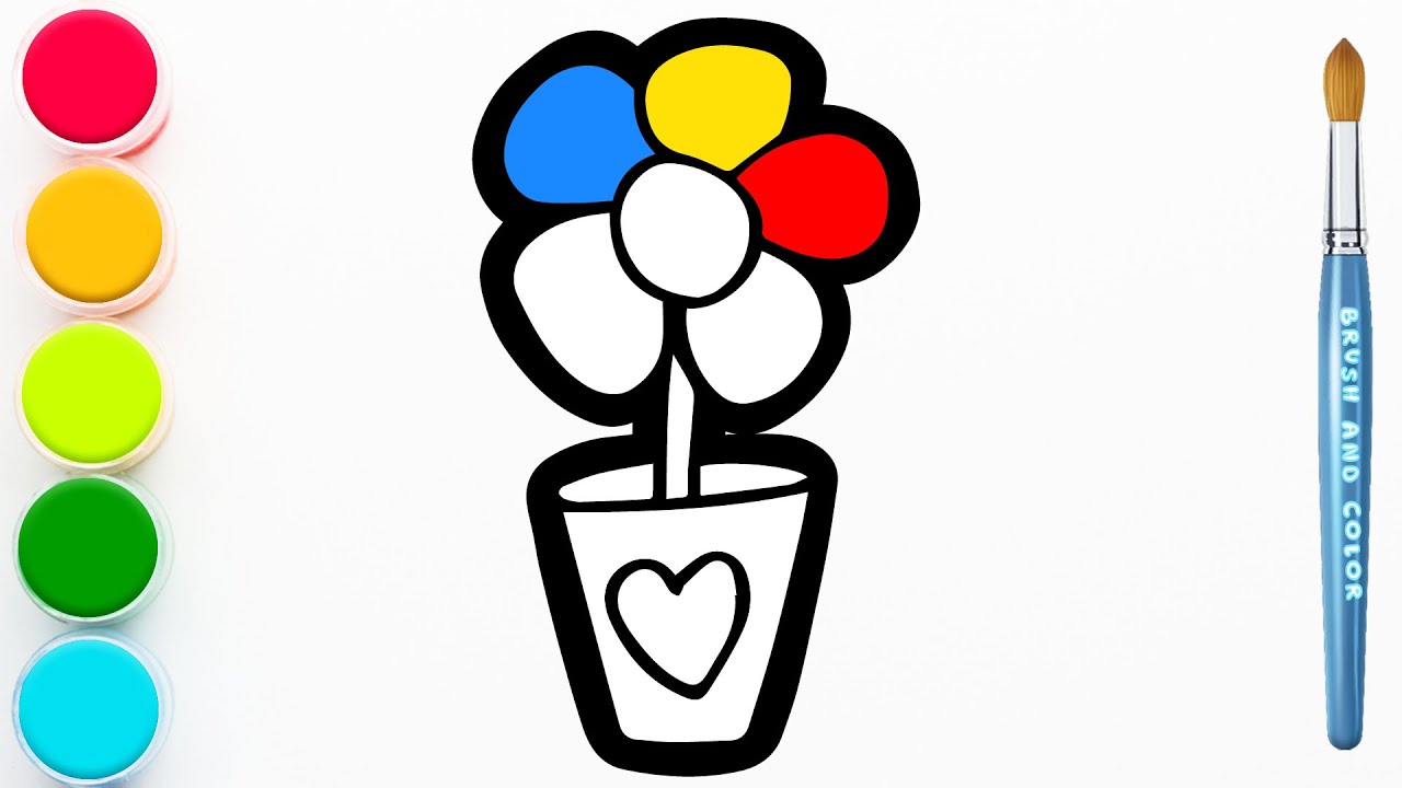 How to Draw a Flower Pot | Step by Step - YouTube