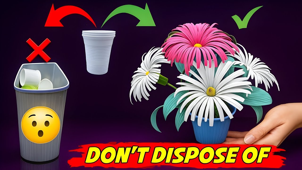 Stunning DIY Flowers from Plastic Cups | Easy Home Décor Idea - YouTube