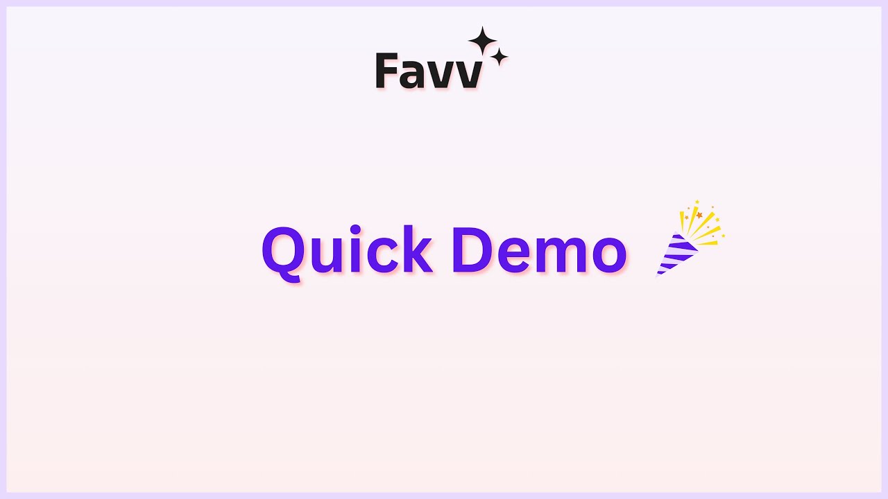 Favv Quick Demo - YouTube