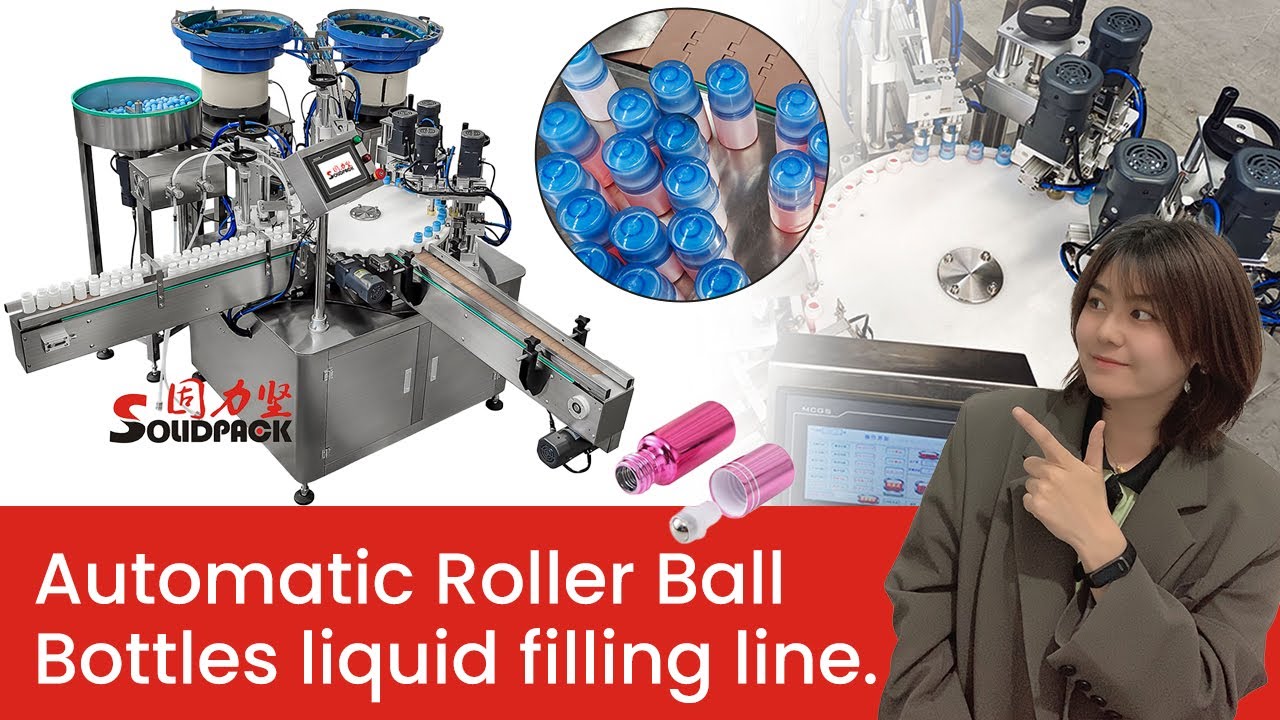Solidpack - Automatic roller ball bottles liquid filling line, filling ...