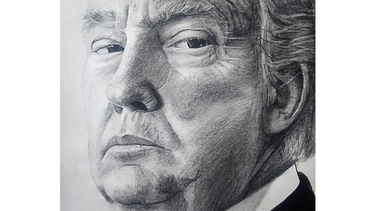 How to draw a portrait step by step. Donald Trump #artwork #charcoal # ...