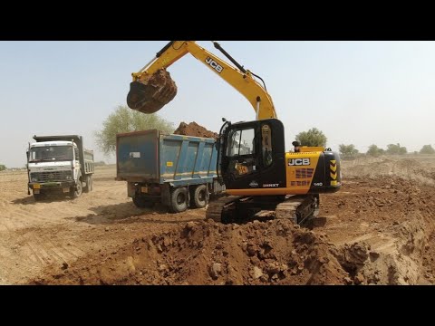 JCB NXT 140 poclain machine working in loading tata truck 2518 poclain machine inworking # ...