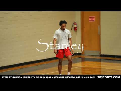 Stanley Umude - University of Arkansas - Workout Shooting Drills with Next Level Raiders 8/9/2021