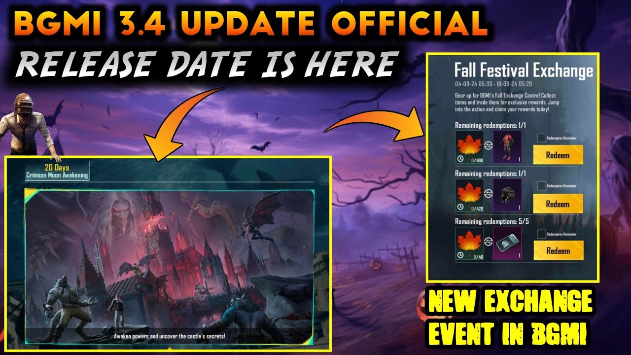 Bgmi 3.4 Update Official Release Date Is Here 🔴 Bgmi New Exchange Event ...