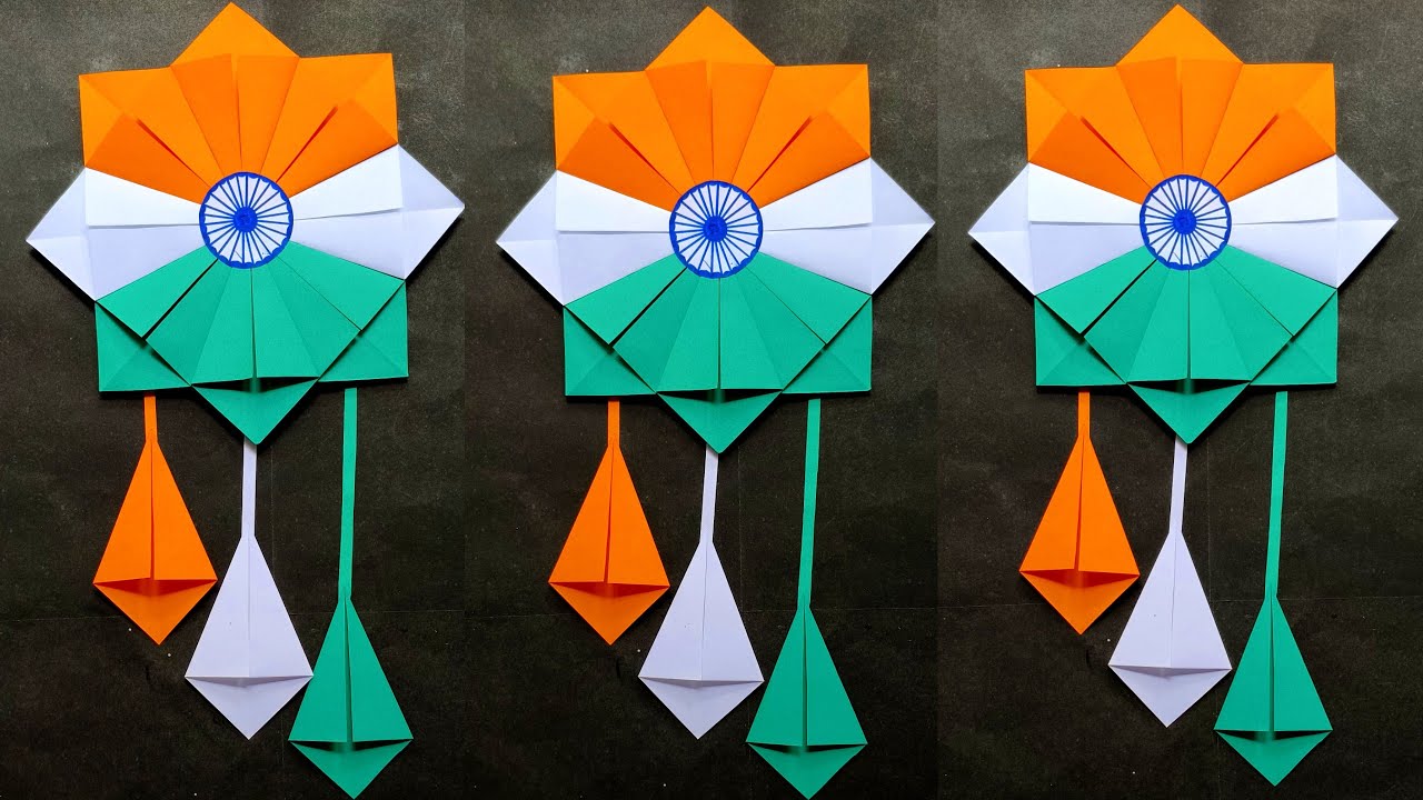 Independence day craft wall hanging|indian flag craft|tricolour craft ...