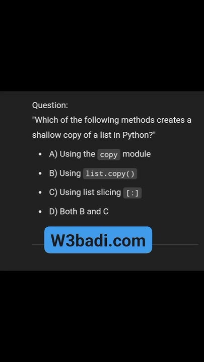 Python Quiz List Copying Techniquespythonlists Pythontips Learnpython Programmingquiz