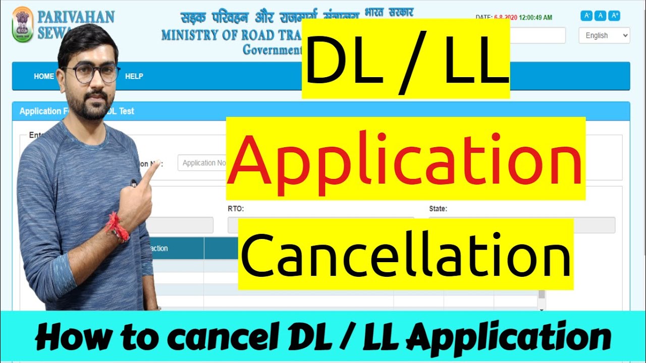 Parivahan Application Cancellation | LL Application Cancellation | DL ...