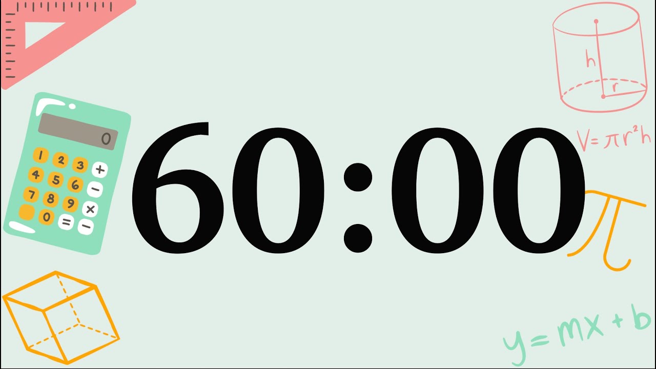 60 Minute Cute Math Timer (Silent) - YouTube