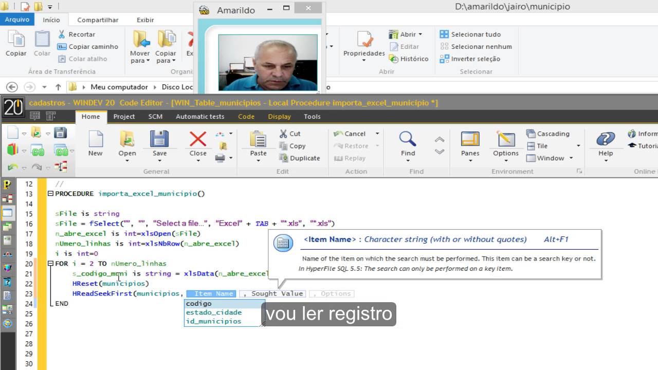 WinDev Excel Ler e Importar Para Tabela - YouTube