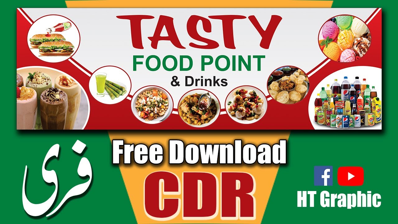 Tasty Food Point | Fast Food Banner Deisgn Cdr By HT Graphic - YouTube