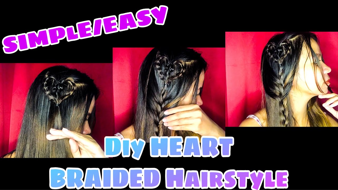 Easy 'DIY' Heart Braided Hairstyle - YouTube