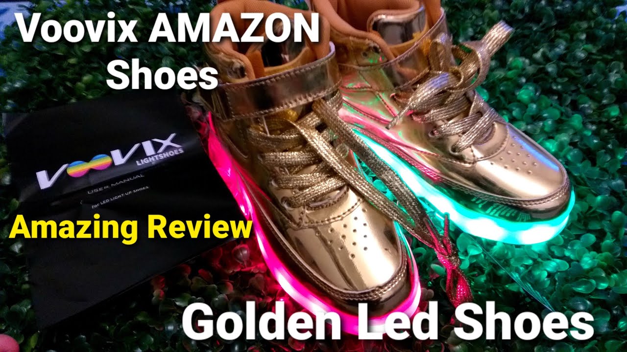 Amazon Light Up LED Shoes For Kids|Unboxing Gold LED Lights Shoes In ...