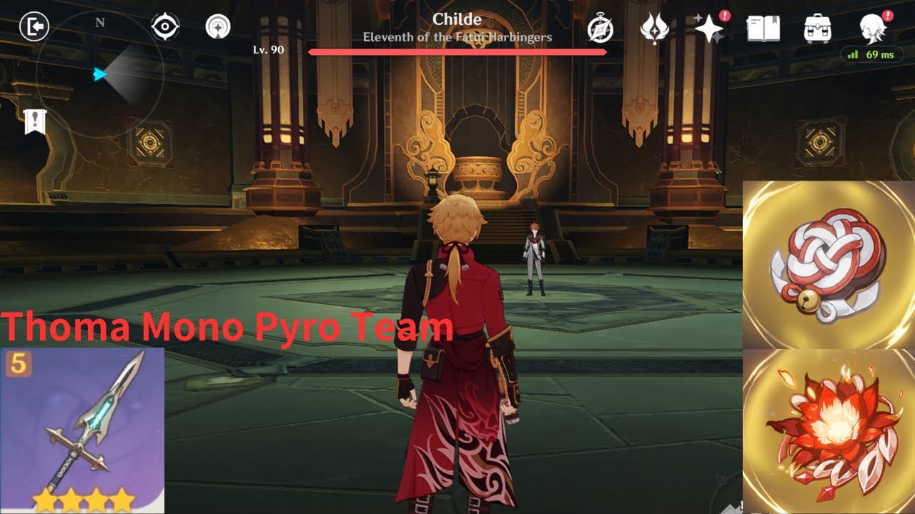 Lvl 90 C6 Thoma Mono Pyro Team vs Lvl 90 Childe | Genshin Impact - YouTube