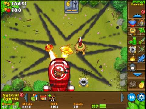Bloons Tower Defense 5 Fireworks Hard Rounds 1-85 No Lives Lost NAPS ...