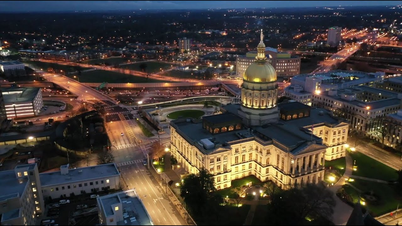 Aerial Views of Georgia State Capitol Building - YouTube