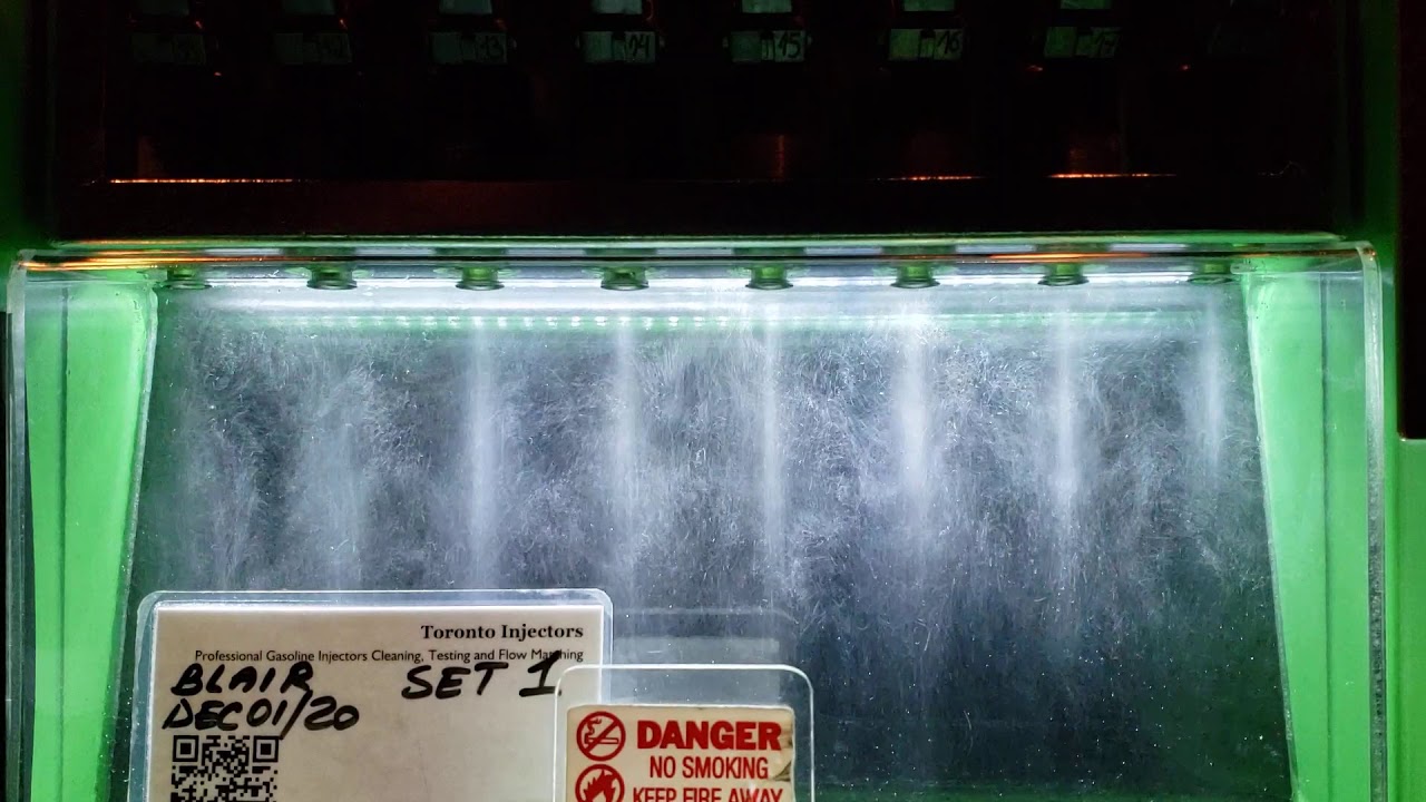 Mercruiser 7.4 V8 MPI Delphi 25180245 injectors spray pattern test 1 at ...