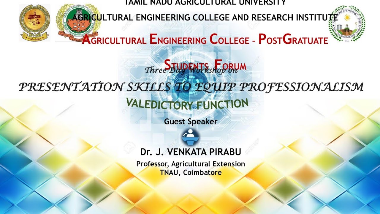 Validictory Function for Presentation Skills Workshop. AECPGSF, # ...