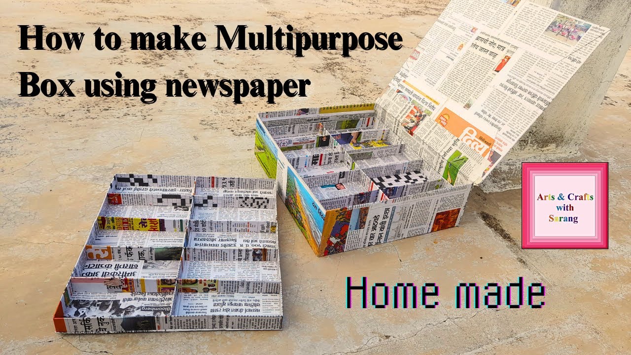 How to make multipurpose box using newspaper and cardboard | Arts ...