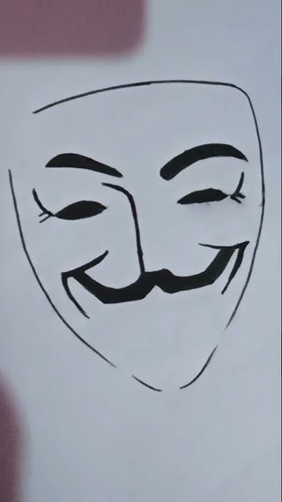 How to draw Anonymous Hacker Mask # Shorts # Sketch # Drawing - YouTube