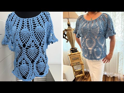 TIĞ İŞİ ANANAS BLUZ PART 1 / CROCHET/ COMO TEJER 🥰
