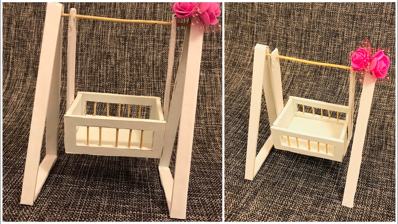 DIY Cardboard cradle | baby cradle | kids craft - YouTube