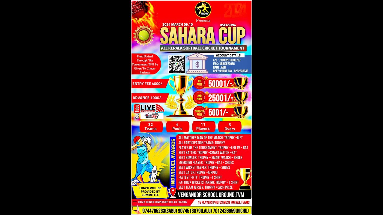SAHARA CUP 2024 || SEASON 04 | FINAL DAY || VENGANOOR TRIVANDRUM KERALA ...