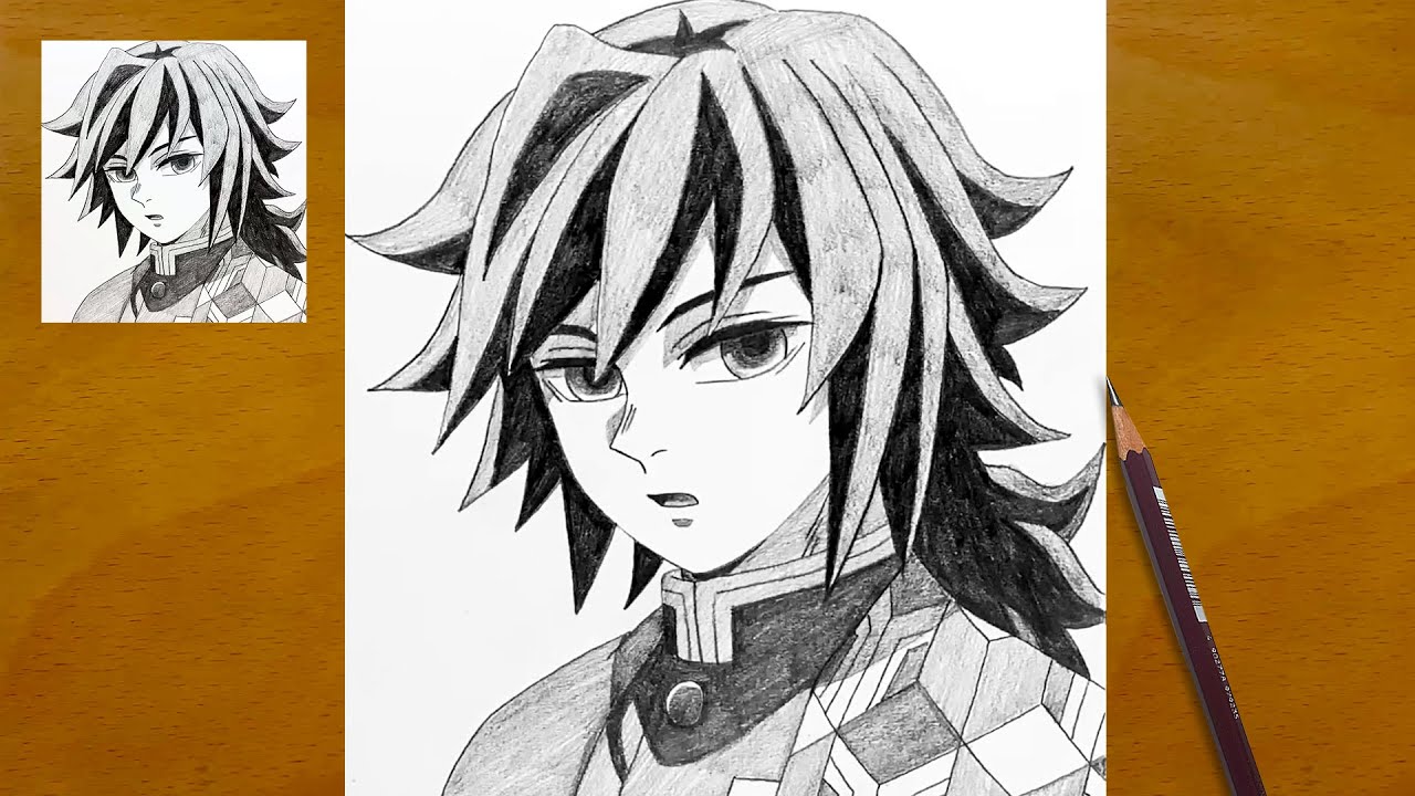 How to draw Giyu Tomioka step by step || Demon Slayer drawing || Easy ...