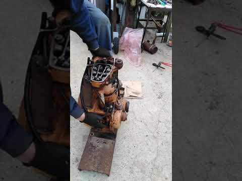 Hatz E89BG Diesel Engine Hand Crank Starting to The first time after 20 ...
