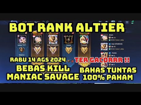 RANK BOT ALTIER || PUSH RANK LAWAN BOT FULL MMR DAN KDA #mobilelegends ...