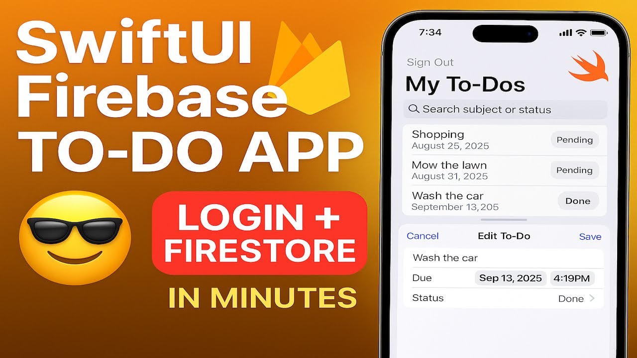 SwiftUI Firebase Login – To-Do App (Part 3) - YouTube