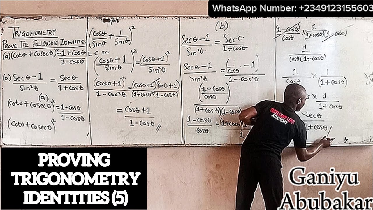 PROVING TRIGONOMETRY IDENTITIES (5) How To prove RHS = LHS (WELL ...
