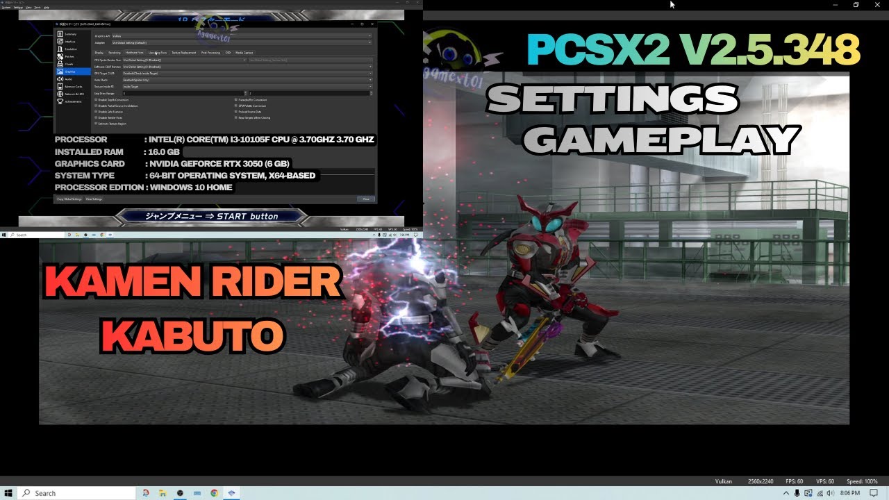 PCSX2 v2.5.348 (Kamen Rider Kabuto PS2) Nightly Version - YouTube