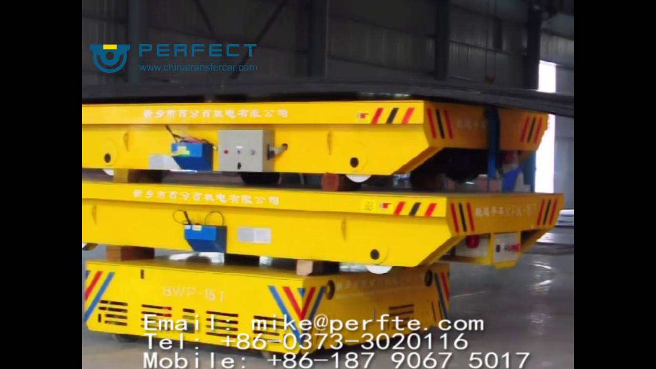 15 ton heavy load trackless transfer trolley - YouTube