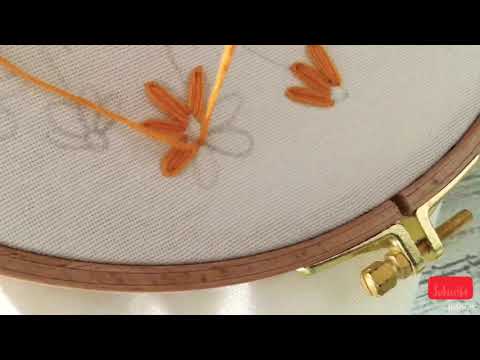 Brezilya nakışı papatya yapımı (lazy daisy stitch) Embroidery