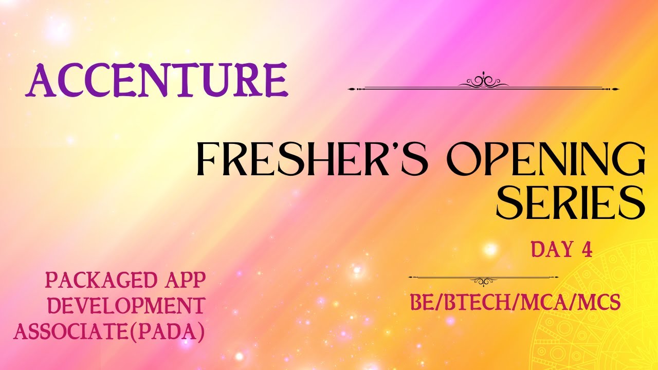 Accenture PADA Openings for Freshers Series Day 3 - PADA - YouTube