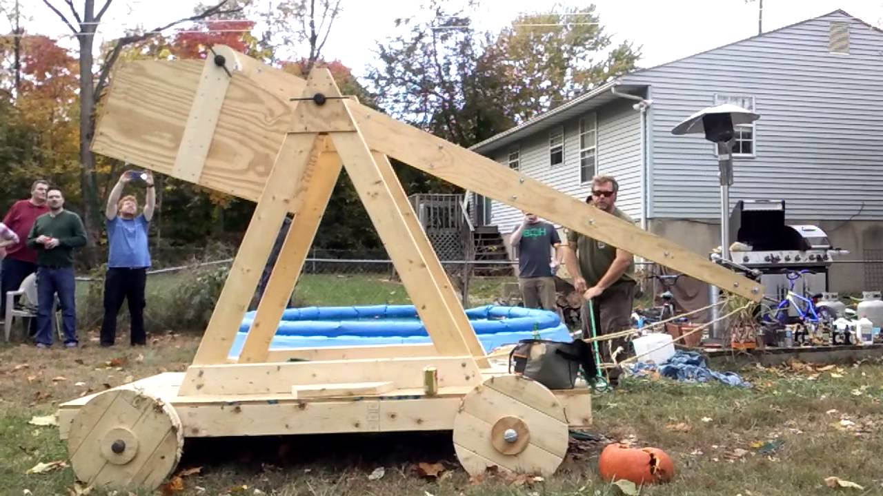 Trebuchet Launching Attempt - YouTube
