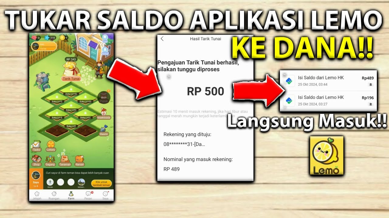 CARA TUKAR SALDO APLIKASI LEMO KE DANA || TERBARU || 2024 - YouTube