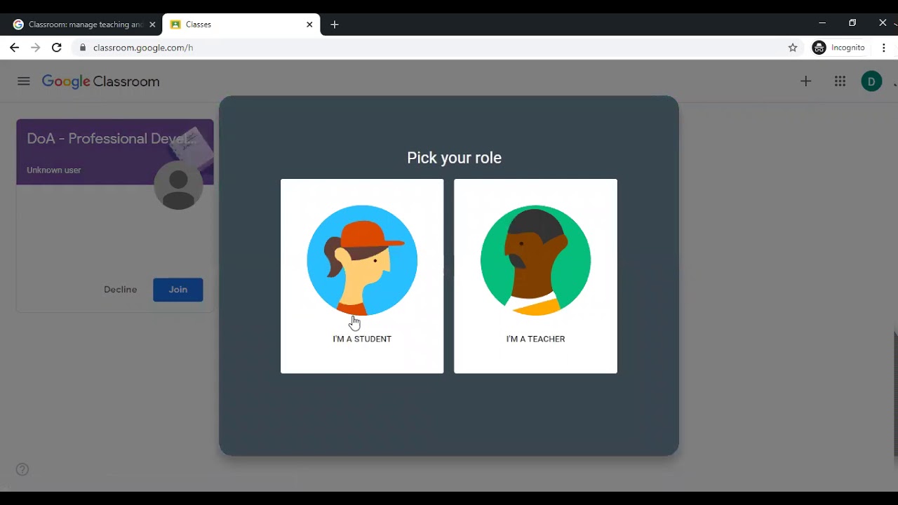 Google Classroom: First time logging in - YouTube