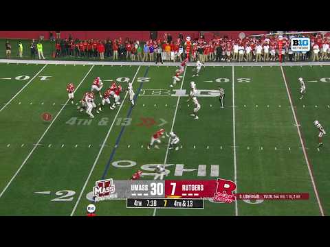 Dylan Lonergan Finds KJ Duff for the 78-YD TD vs UMass | Rutgers Football