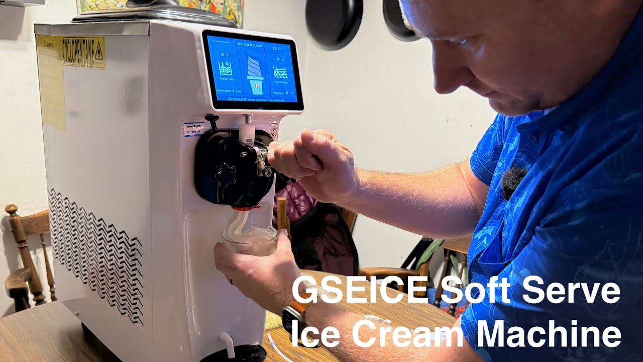GSEICE Soft Serve Ice Cream Machine - First Use - YouTube